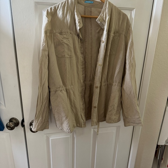 J. McLaughlin | Jackets & Coats | Jmclaughlin Cream Linen Blend Jacket ...